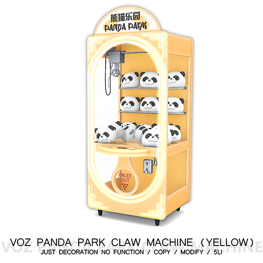 Second Life Marketplace - [VOZ] Panda Park Claw Machine (Yellow)